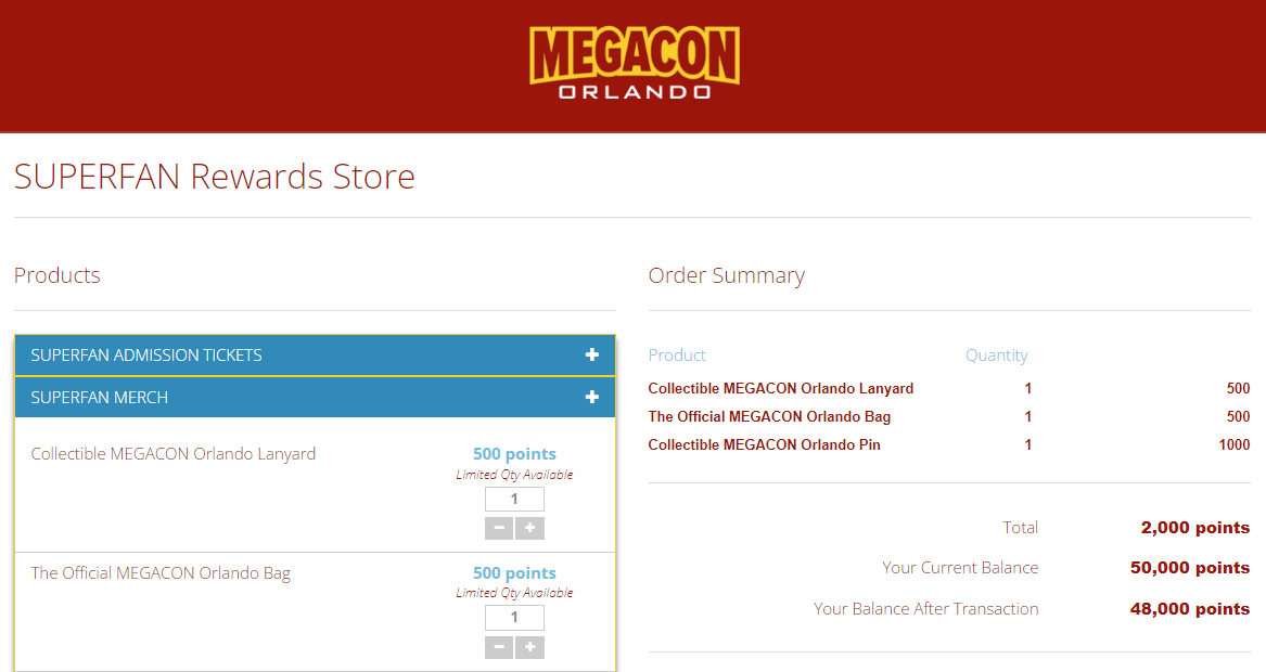 How do I use my SUPERFAN Rewards points? – MEGACON Orlando